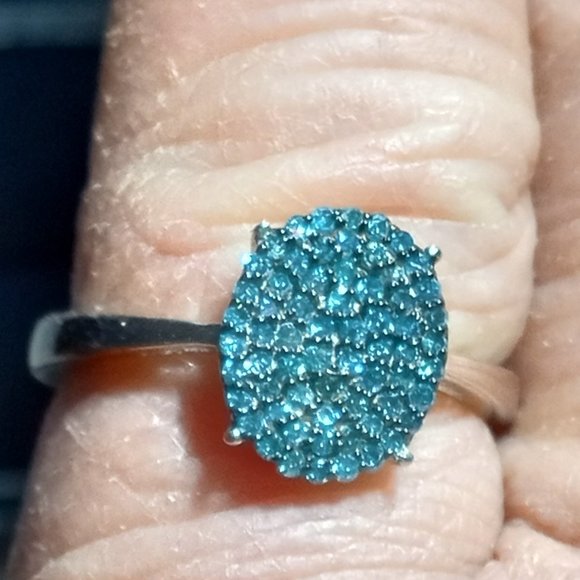 Jewelry | New Venice Blue Diamond Cluster Ring | Poshmark